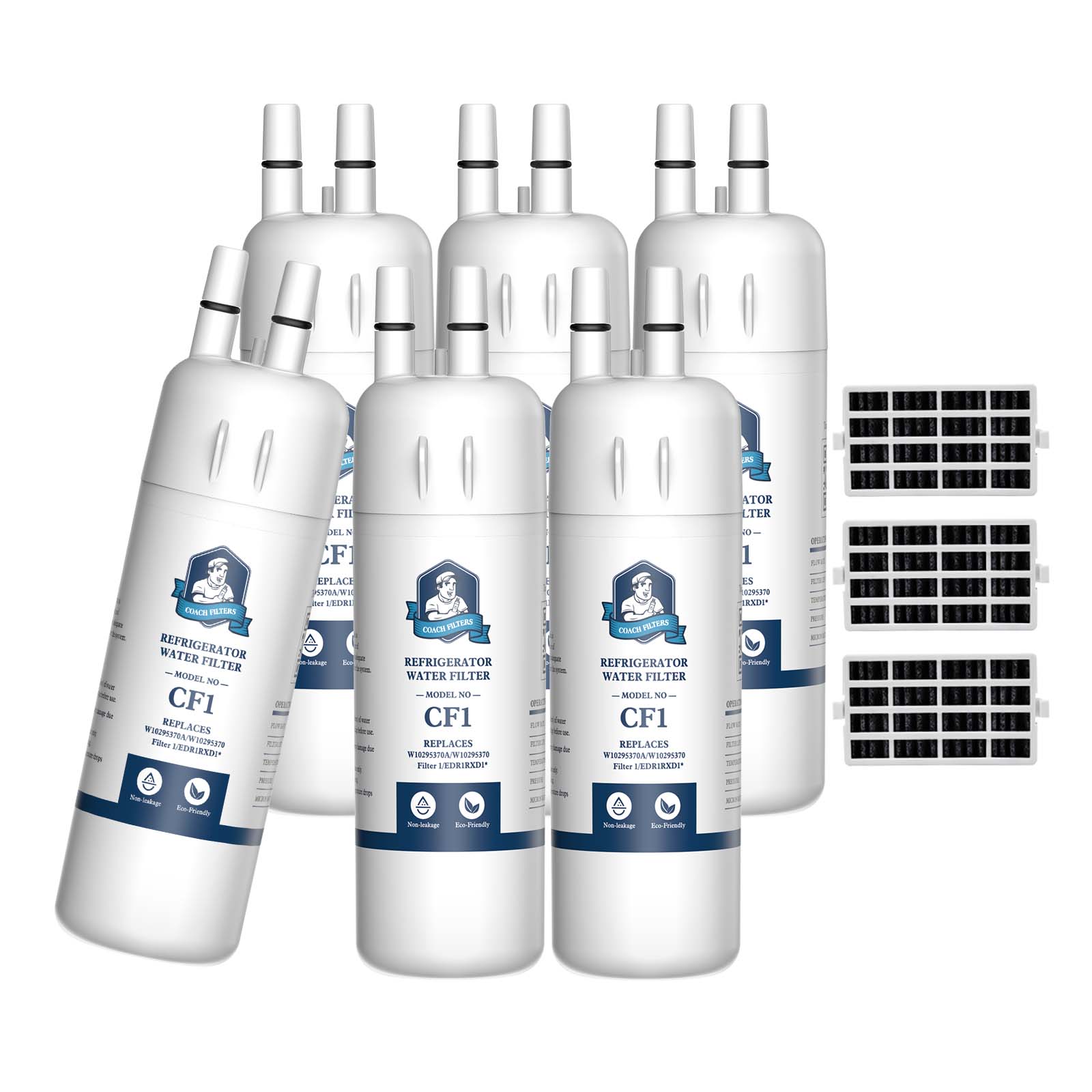 6PK EDR1RXD1, W10295370A, 9081 Refrigerator Water Filter1 With Air Fil ...